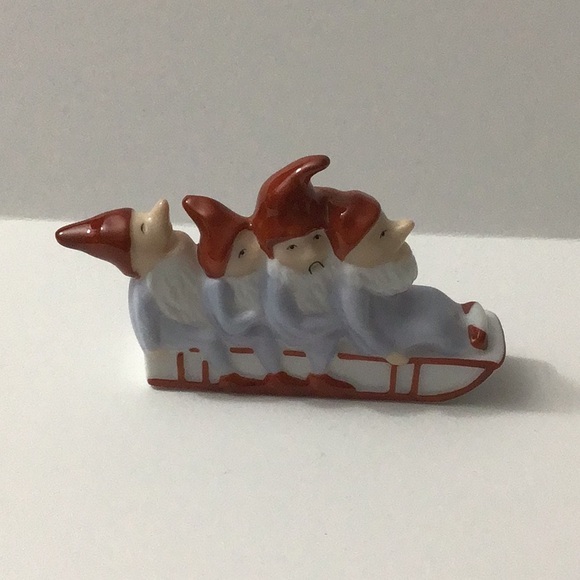 Posgrund | Other | Porsgrund Nisse 4 Gnomes On A Sled Porcelain ...